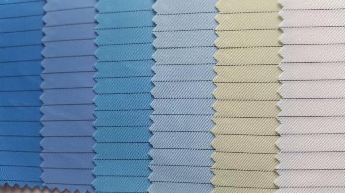 5mm Strip Esd Clothing Material Grid / Streak Cleanroom Fabric Carbon Fiber