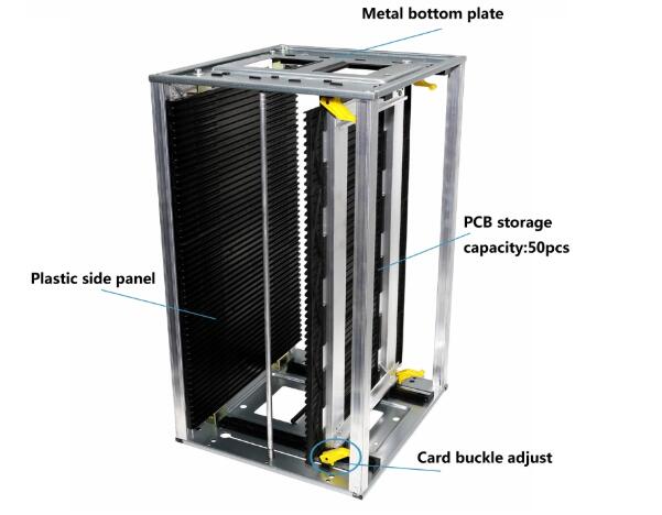 Aluminum Anti Static Products ESD PCB Magazine Rack For SMT / PCB Storage