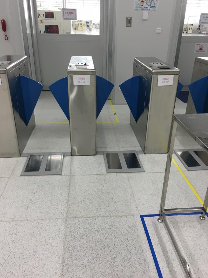 Stainless Steel ESD Turnstile Economic Flap Gate With Tester ID Reader ...