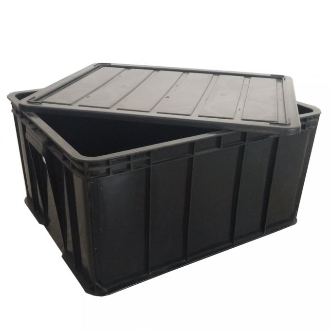 Black Esd Safe Containers Esd Boxes Plastic Anti Static Bins For Indsutrial