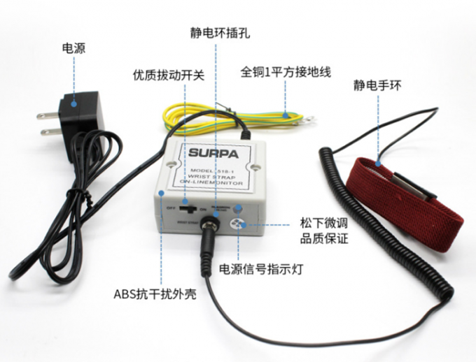 SURPA 518-1 Antistatic ESD Wrist Strap Online Monitor